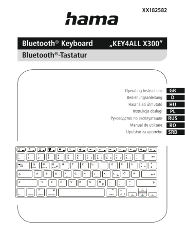 Hama KEY4ALL X300 Bluetooth Keyboard instruction manual | Manualzz
