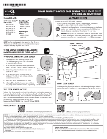 LifeMaster MYQ-G0402 Garage Door Sensor User Guide | Manualzz