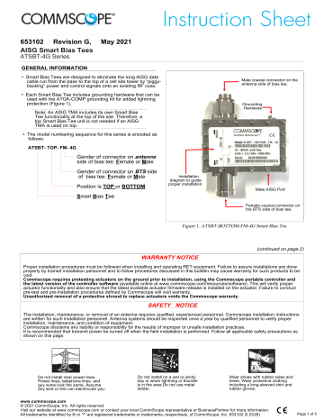 CommScope ATSBT-4G Series AISG Smart Bias Tees Instruction manual | Manualzz