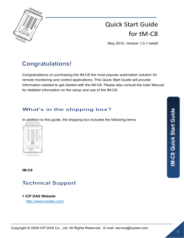 ICP DAS tM-C8 Modbus RTU Data Acquisition Modules User Guide | Manualzz