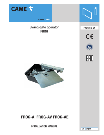 CAME FROG-A Swing-gate Installation Guide | Manualzz