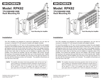 BOGEN RPK82 Rack Mounting Kit Installation Guide | Manualzz