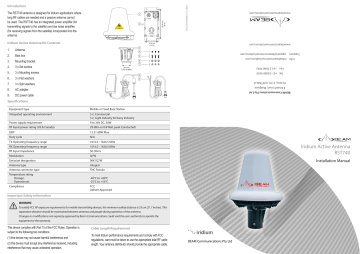 BEAM Iridium Active Antenna RST740 Installation Guide | Manualzz