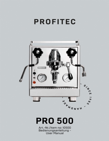 PROFITEC Pro 500 PID Espresso Machine User Manual | Manualzz