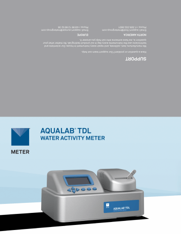 METER AQUALAB TDL Water Activity Meter User Guide | Manualzz