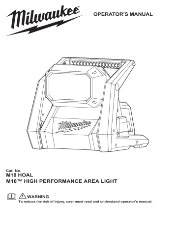 Milwaukee M18 HOAL High Performance Area Light User Manual | Manualzz