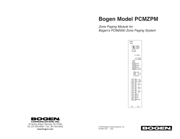 BOGEN Zone Paging Module PCMZPM Instructions | Manualzz
