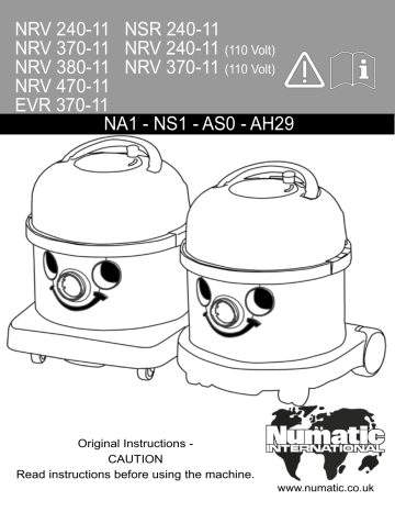 Numatic NRV 240-11 Vacuum Cleaner Instruction manual | Manualzz