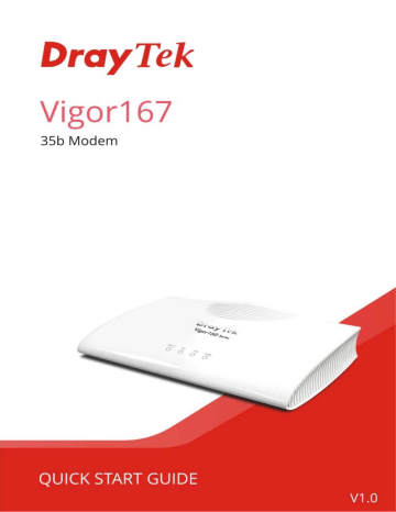 DrayTek Vigor 167 Supervectoring Modem User Guide | Manualzz