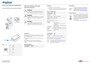 Anybus 5S21 E300 Communication Module User Guide | Manualzz