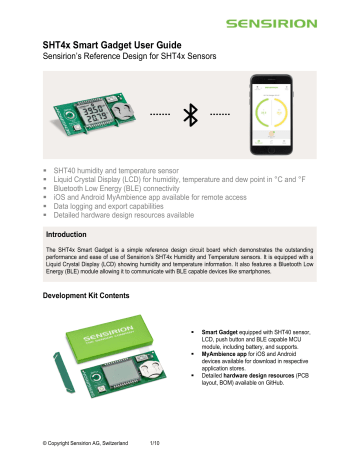 SENSIRION SHT4x Smart Gadget User Guide | Manualzz