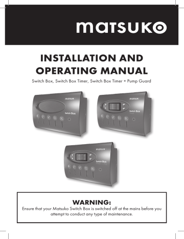 matsuko HE103 Switch Box Timer-Pumpguard Instruction manual | Manualzz