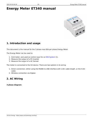 victron energy ET340 Energy Meter User Manual | Manualzz
