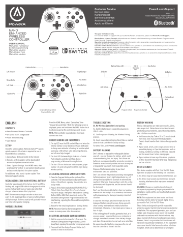 PowerA 1511370-01 Enhanced Wired Controller for Nintendo Switch User ...