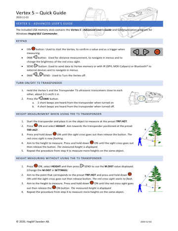 Haglof Vertex 5 Ultrasonic Hypsometer User Guide | Manualzz