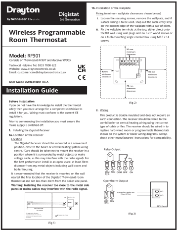 Drayton RF901 Wireless Programmable Room Thermostat Installation Guide ...