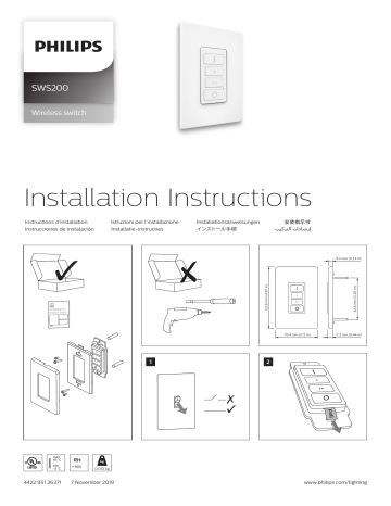 Philips SWS200 Zigbee Green Power Switch Scene Selector Installation ...