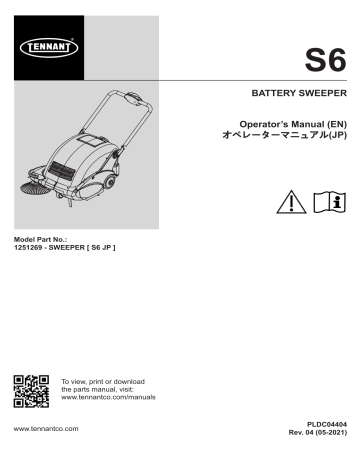 TENNANT S6 Walk-Behind Battery Sweeper User Manual | Manualzz