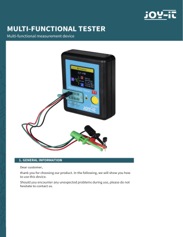 JOY-It JT-LCR-T7 Multi-Functional Tester User Manual | Manualzz