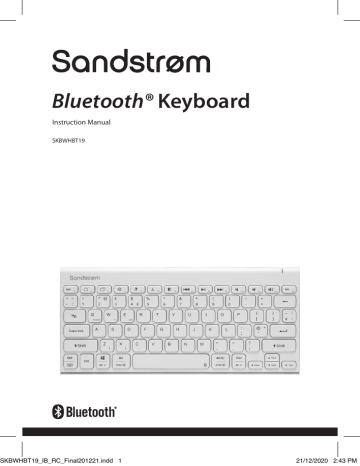 Sandstrom SKBWHBT19 Bluetooth Keyboard Instruction manual | Manualzz