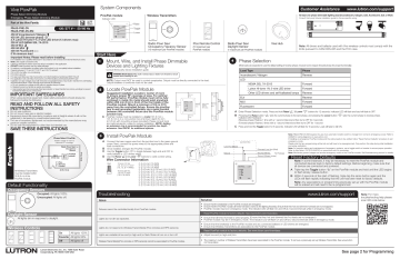Lutron Vive PowPak Phase Select Dimming Module User Manual | Manualzz