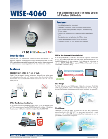 Advantech IoT Wireless I/O Module WISE-4060 User Manual | Manualzz