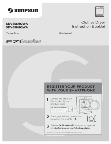 Simpson Clothes Dryer User Manual | Manualzz