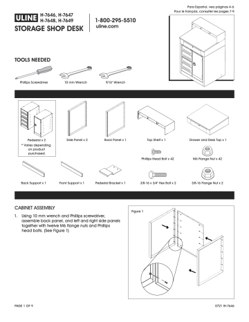 ULINE Storage Shop Desk User Guide | Manualzz