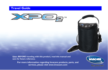 INVACARE XPO2 Portable Oxygen Concentrator User Guide | Manualzz