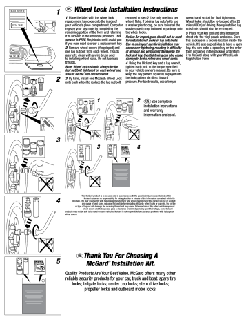 McGard Wheel Lock Installation Guide | Manualzz
