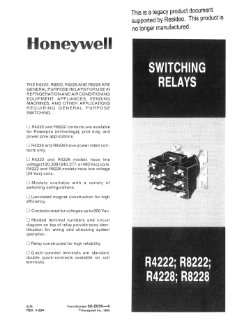 Honeywell Switching Relays User Guide | Manualzz