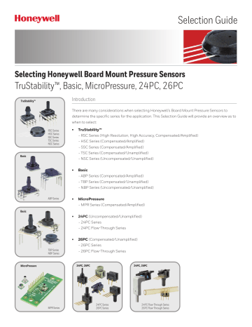 Honeywell Board Mount Pressure Sensors User Guide | Manualzz