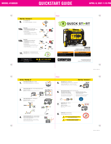 Champion 100520 8750W Portable Inverter Generator User Guide | Manualzz