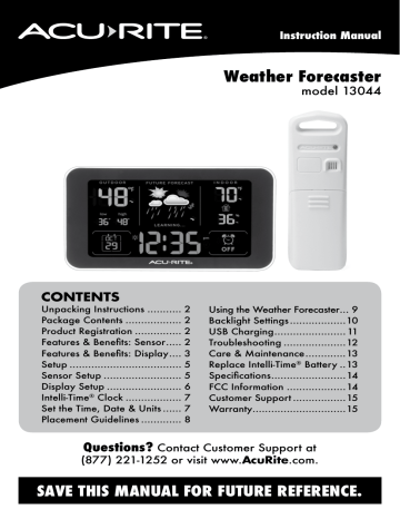 ACU-RITE Weather Forecaster 13044 Instruction manual | Manualzz