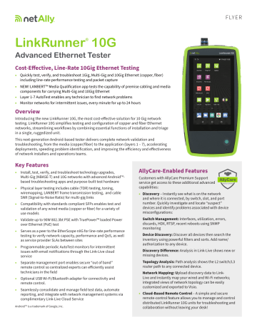 netAlly LinkRunner 10G User Guide | Manualzz