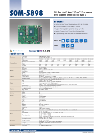7th Gen Intel SOM-5898 User Guide | Manualzz