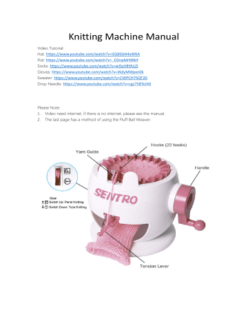 SENTRO Knitting Machine User Manual | Manualzz