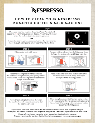 Nespresso MOMENTO COFFEE & MILK MACHINE User Guide | Manualzz