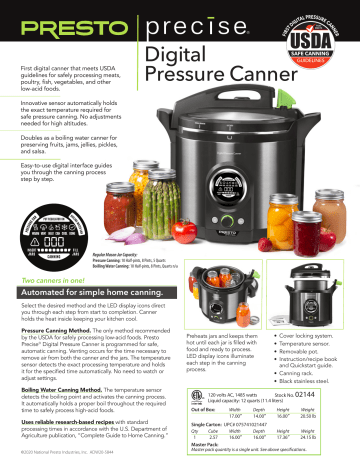 Presto Digital Pressure Canner User Guide | Manualzz