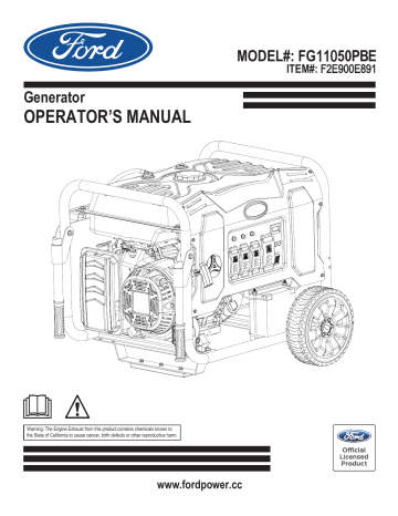 Ford Generator Instruction manual | Manualzz