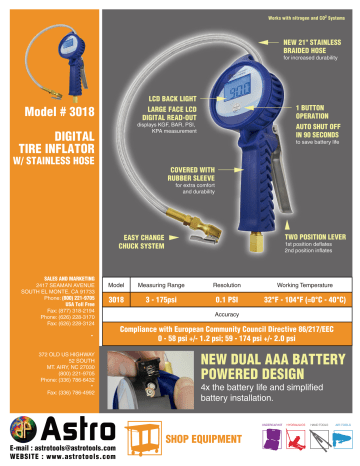 Astro Digital Tire Inflator User Manual | Manualzz