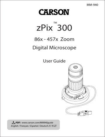 Carson zPix 300 Digital Microscope User Guide | Manualzz
