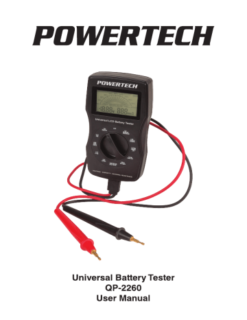 POWERTECH Universal Battery Tester User Manual | Manualzz