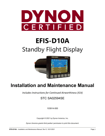 Dynon EFIS-D10A Maintenance Manual | Manualzz