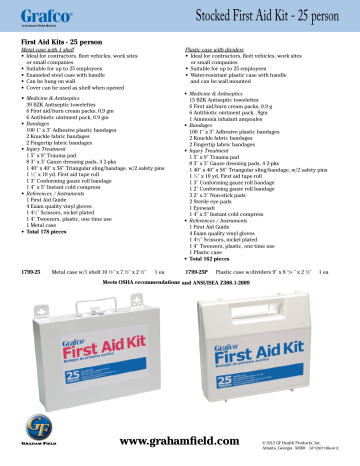 GRAFCO First Aid Kit - 25 person Product sheet | Manualzz
