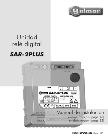 Golmar TRIP TSAR-2PLUS ML REV.0110 El manual del propietario | Manualzz