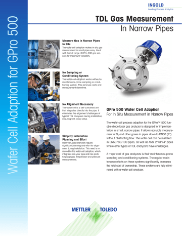 Mettler Toledo Wafer Cell Adaption for GPro 500 Datasheet | Manualzz