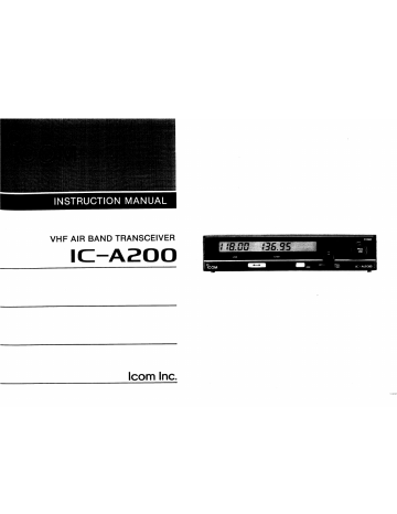 Icom IC-A200 Instruction Manual | Manualzz