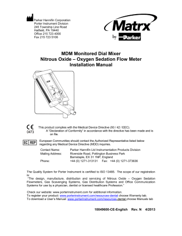 Porter Matrx MDM Installation Manual | Manualzz