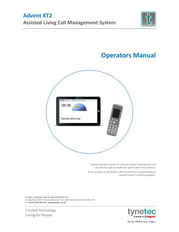 Tynetec Advent XT2 Operator's Manual | Manualzz